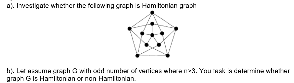 Solved a). Investigate whether the following graph is | Chegg.com