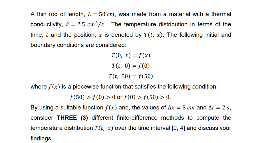 Solved use three finite difference methods which is 1. | Chegg.com