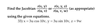 Solved Find the Jacobian partial differential (x, y)/partial | Chegg.com