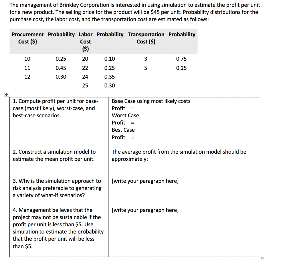 Construct a spreadsheet simulation model to simulate | Chegg.com