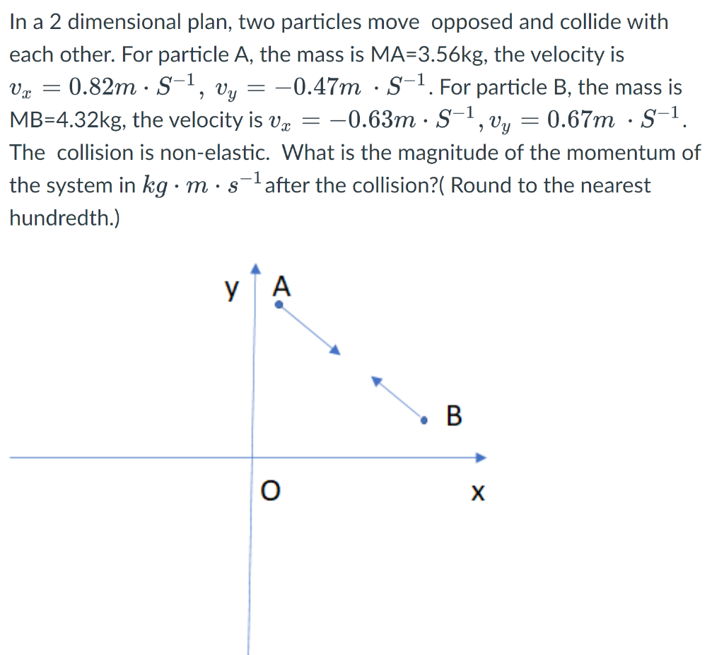 Solved - 7 In a 2 dimensional plan, two particles move | Chegg.com
