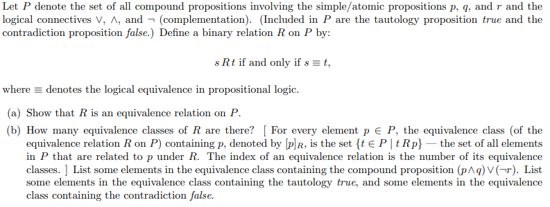 Solved Let P denote the set of all compound propositions | Chegg.com