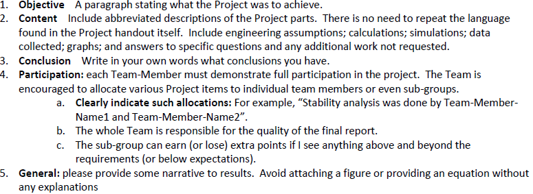 1. Objective A paragraph stating what the Project was | Chegg.com