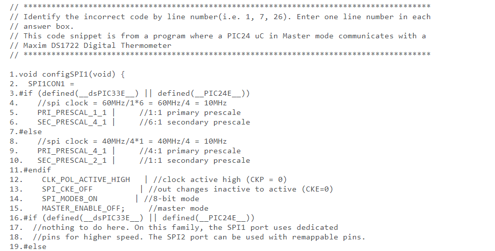Identify the incorrect code by line number(i.e. | Chegg.com