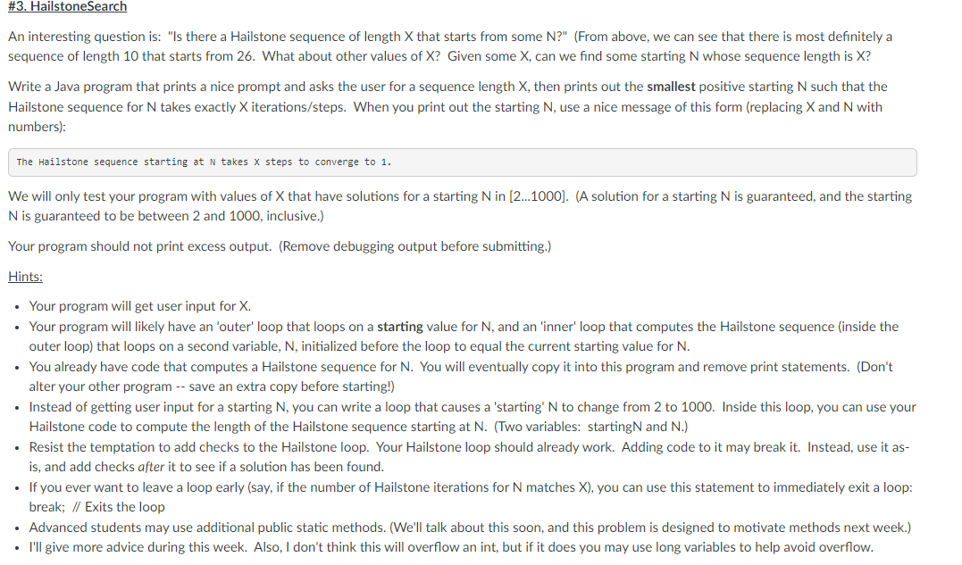 Hailstone sequence is a sequence that if its a odd | Chegg.com