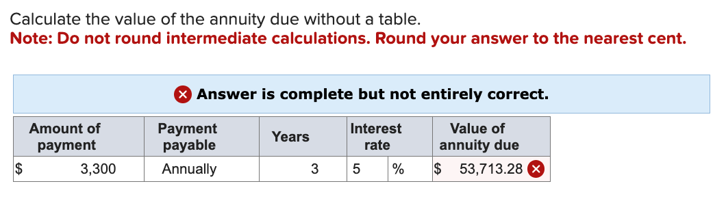 Solved Calculate the value of the annuity due without a | Chegg.com