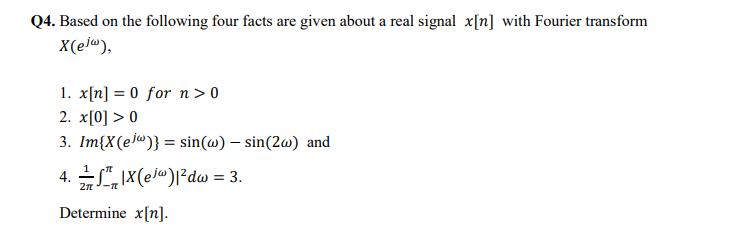 Solved Q4. ﻿Based on the following four facts are given | Chegg.com