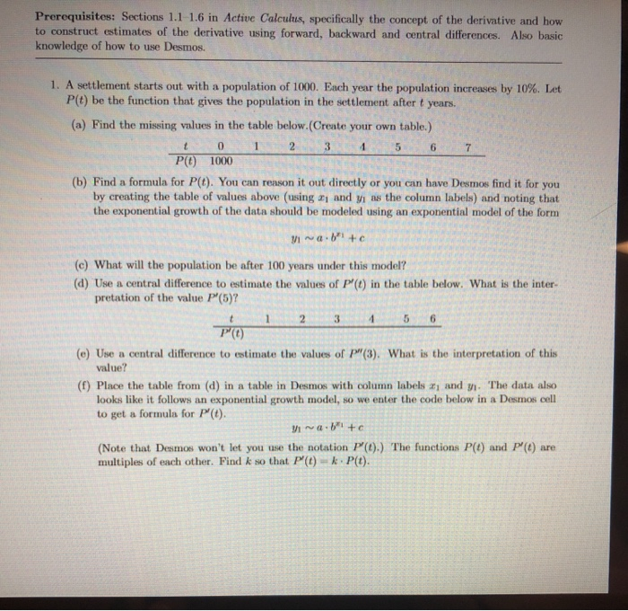 Solved Prerequisites: Sections 1.1-1.6 in Active Calculus, | Chegg.com