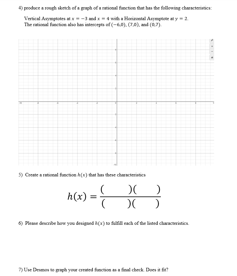 Solved 4) produce a rough sketch of a graph of a rational | Chegg.com