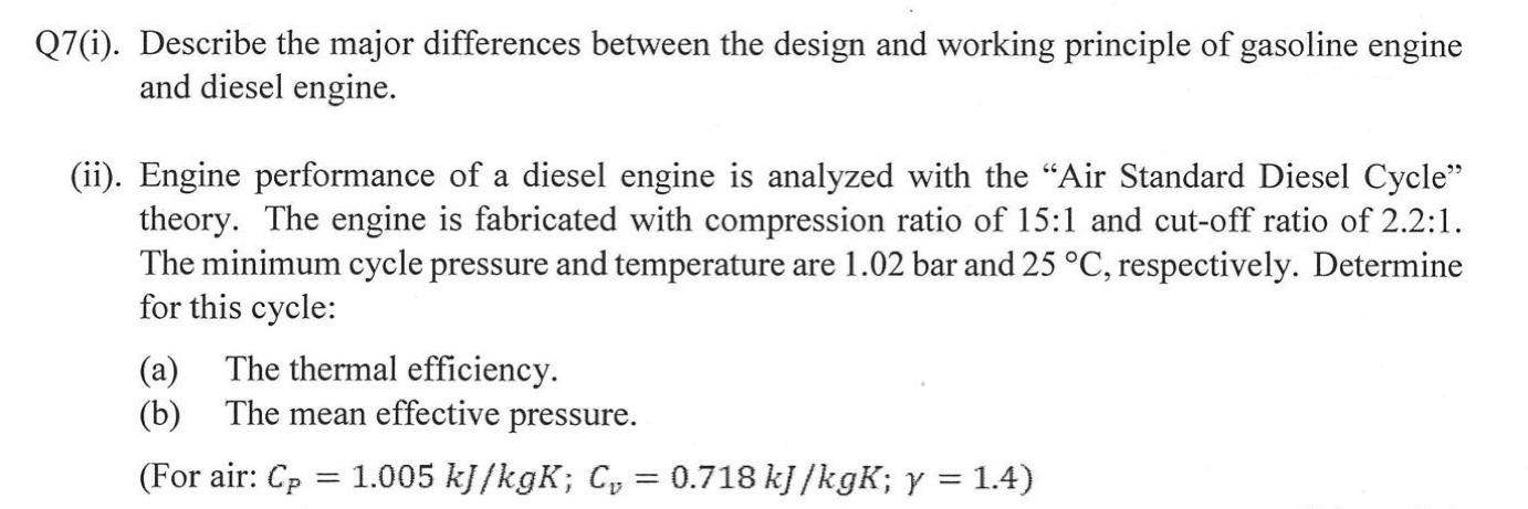 Solved Q7(i). Describe the major differences between the | Chegg.com