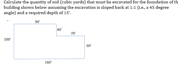 Solved Calculate the quantity of soil (cubic yards) that | Chegg.com
