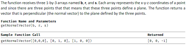 Solved The function receives three 1-by-3 arrays named b, r, | Chegg.com