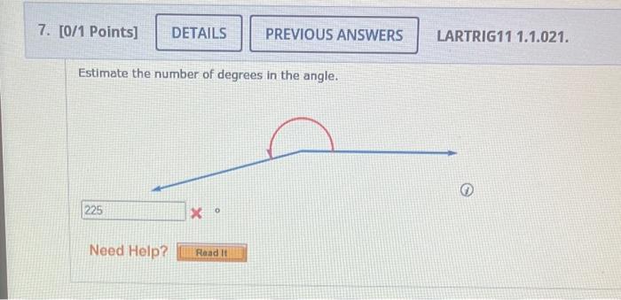 Solved Estimate the number of degrees in the | Chegg.com