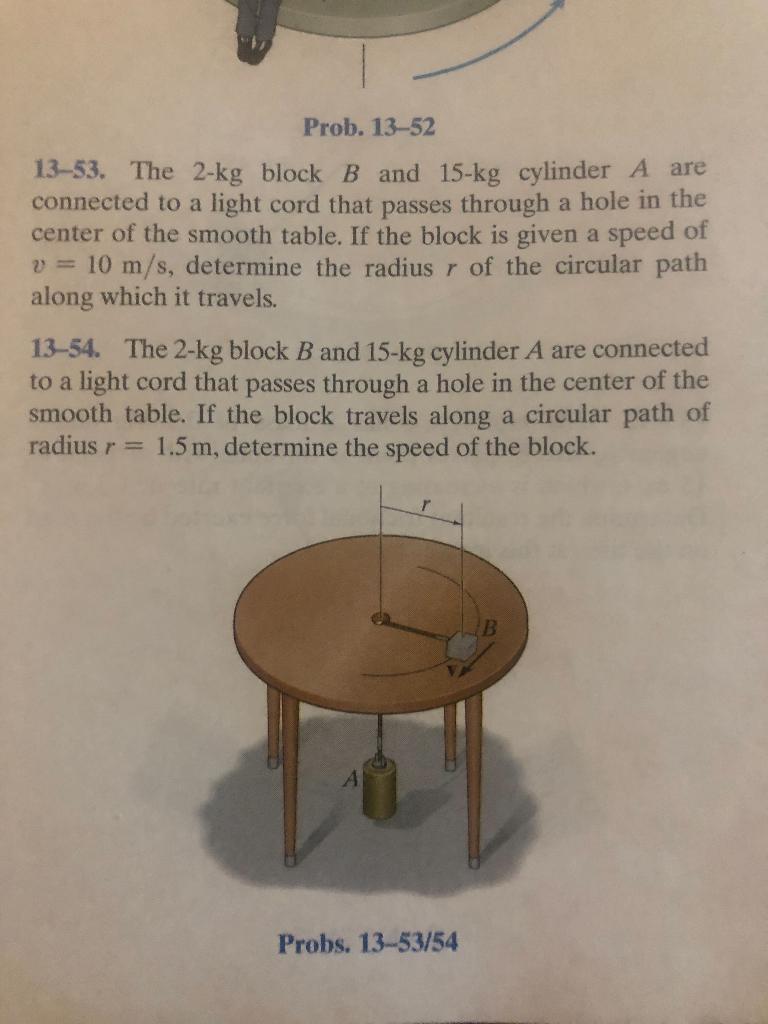 Solved Prob. 13-52 13-53. The 2-kg block B and 15-kg | Chegg.com