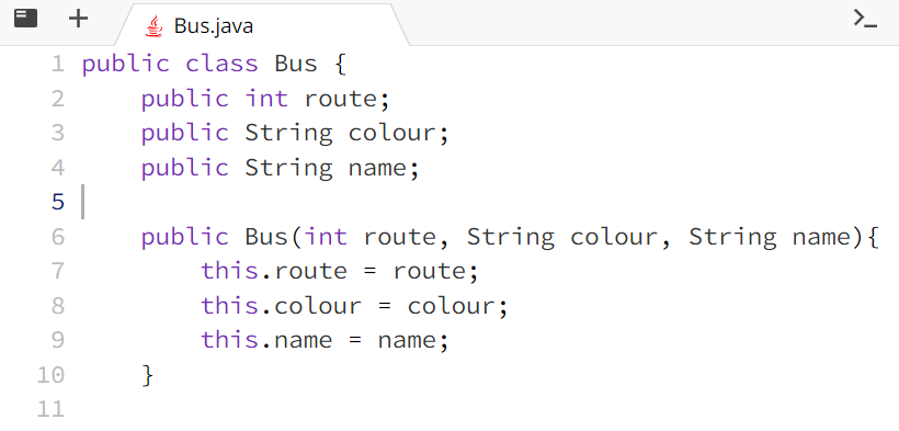 Solved Question 1 Modify the given Bus class to better | Chegg.com