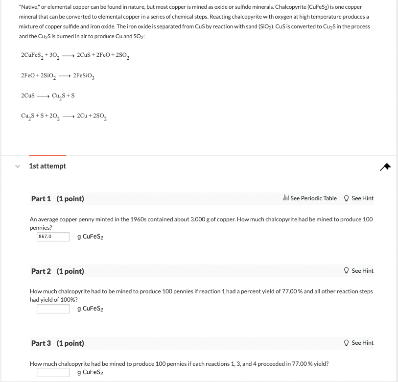 Solved "Native," or elemental copper can be found in nature, | Chegg.com