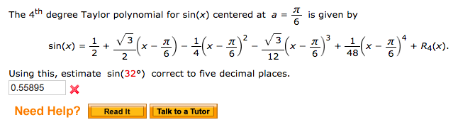 Solved The 4th degree Taylor polynomial for sin(x) centered | Chegg.com