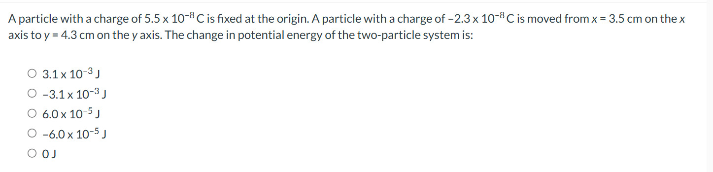 Solved A particle with a charge of 5.5×10-8C is ﻿fixed at | Chegg.com