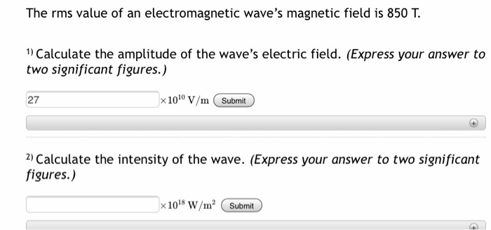 Solved The rms value of an electromagnetic wave's magnetic | Chegg.com