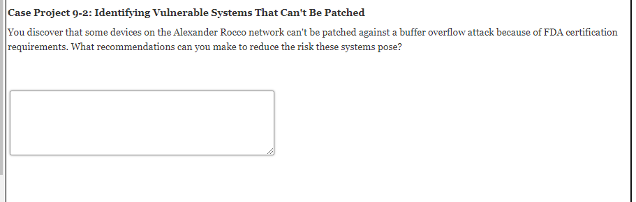 Solved Case Project 9-2: Identifying Vulnerable Systems That | Chegg.com