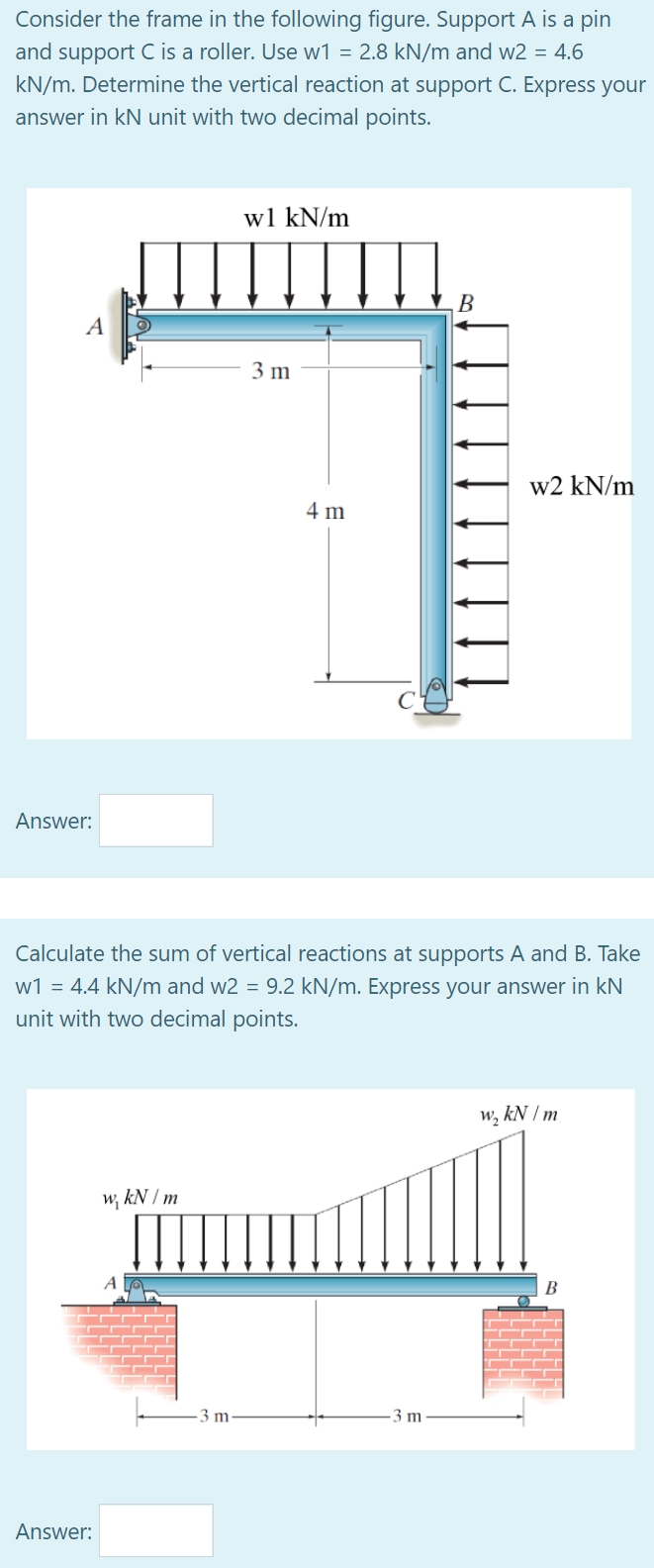 Solved Consider the frame in the following figure. Support A | Chegg.com