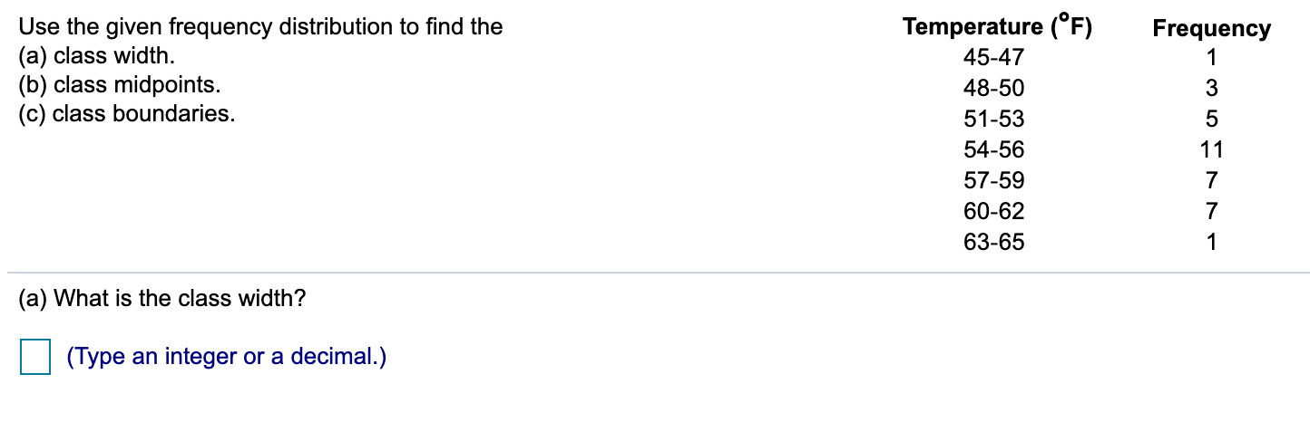 Solved Use the given frequency distribution to find the (a) | Chegg.com