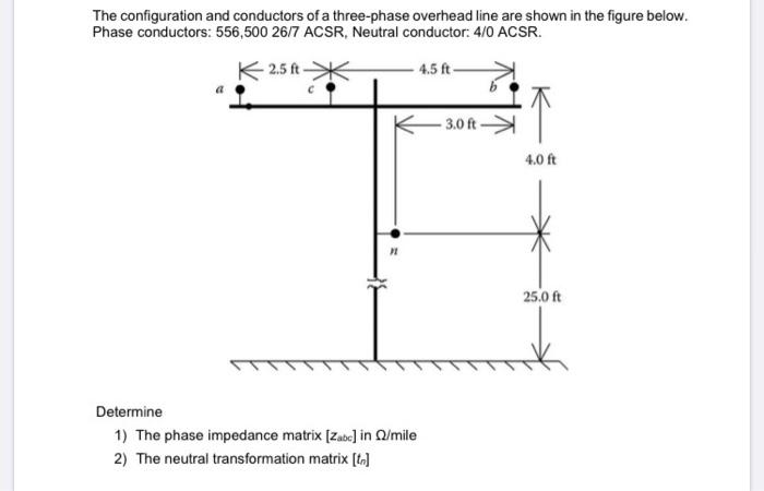 The configuration and conductors of a three-phase | Chegg.com