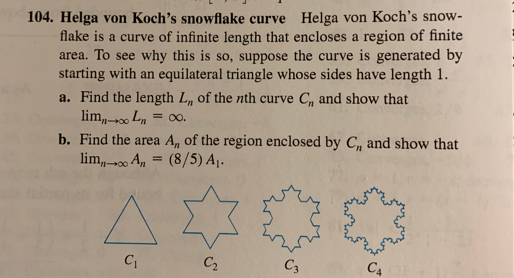 Solved 104. Helga von Koch's snowflake curve Helga von | Chegg.com