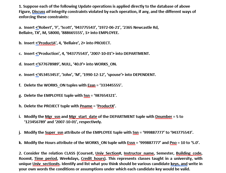 Solved some of the column names are underlined, so you | Chegg.com