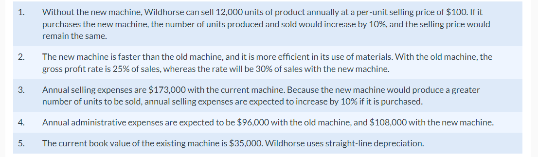 Solved Wildhorse Company is considering the purchase of a | Chegg.com