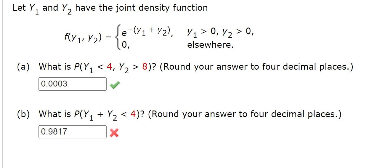 Solved Let Y1 and Y2 have the joint density function | Chegg.com