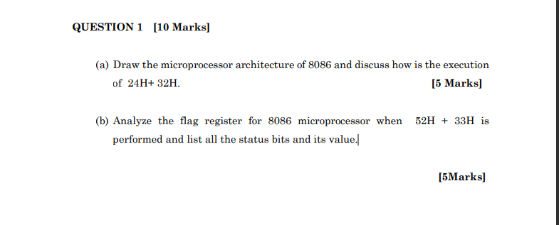 Solved QUESTION 1 [10 Marks) (a) Draw the microprocessor | Chegg.com