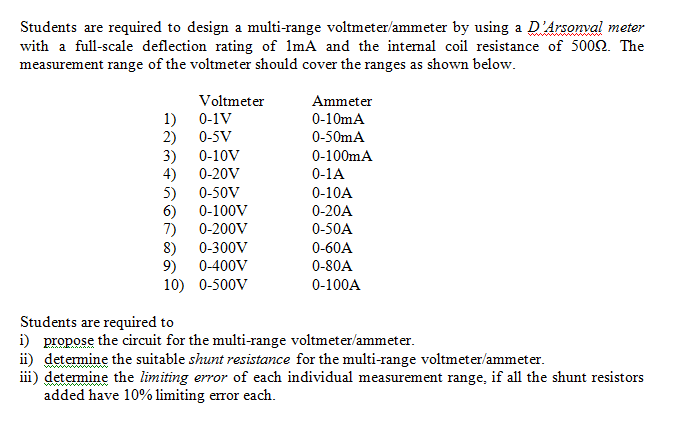 Solved Students are required to design a multi-range | Chegg.com