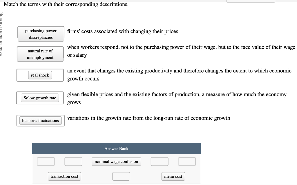 Solved Match the terms with their corresponding | Chegg.com