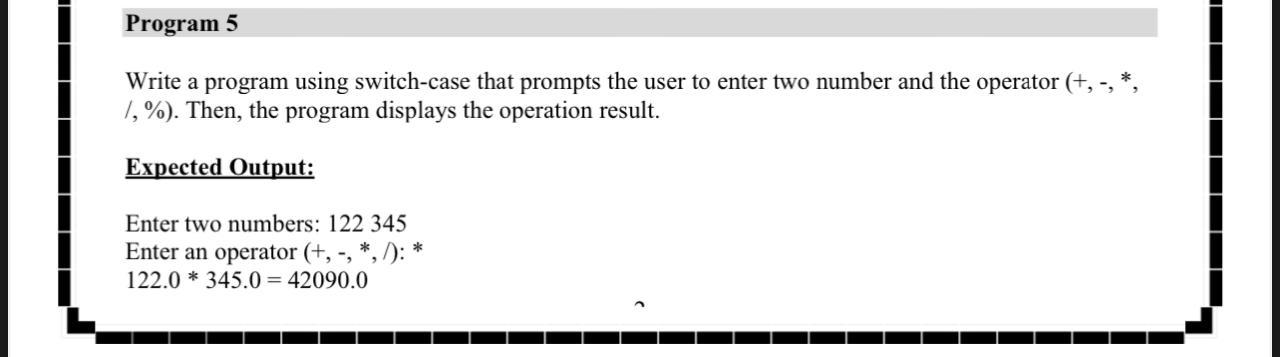 Solved Program 5 Write A Program Using Switch Case That 1443