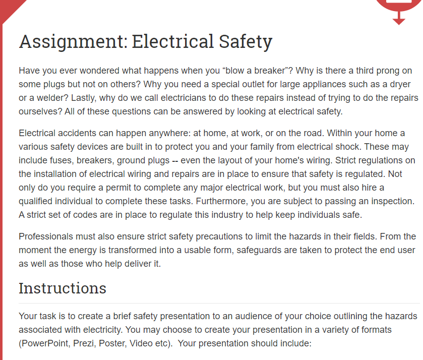Solved Assignment: Electrical Safety Have you ever wondered | Chegg.com