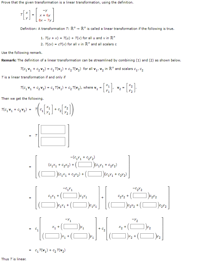 Solved Prove that the given transformation is a linear | Chegg.com