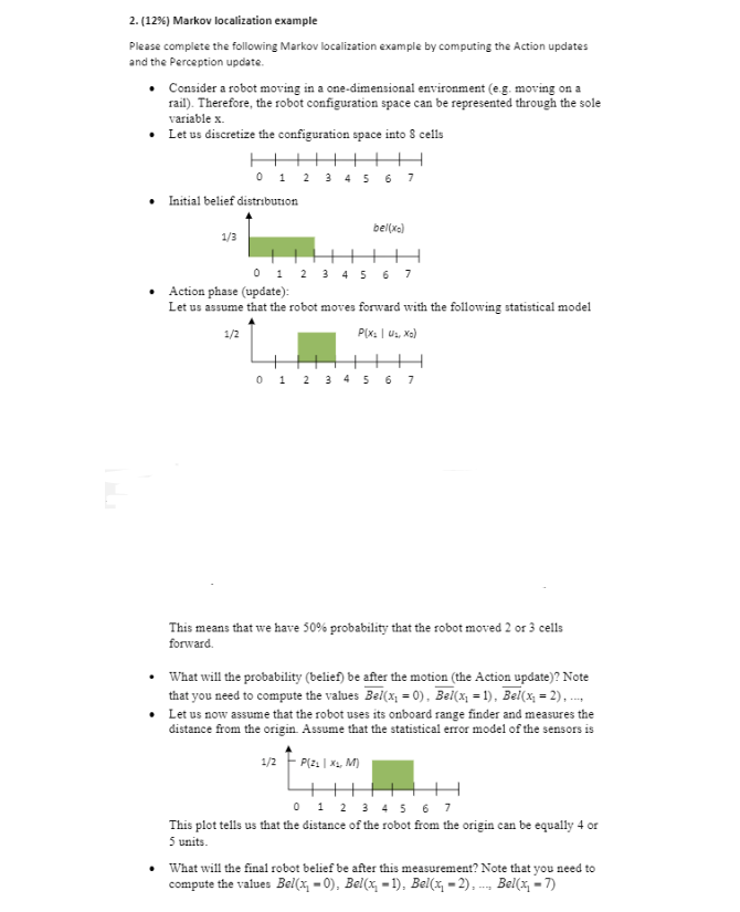 2. (12%) Markov localization example Please complete | Chegg.com