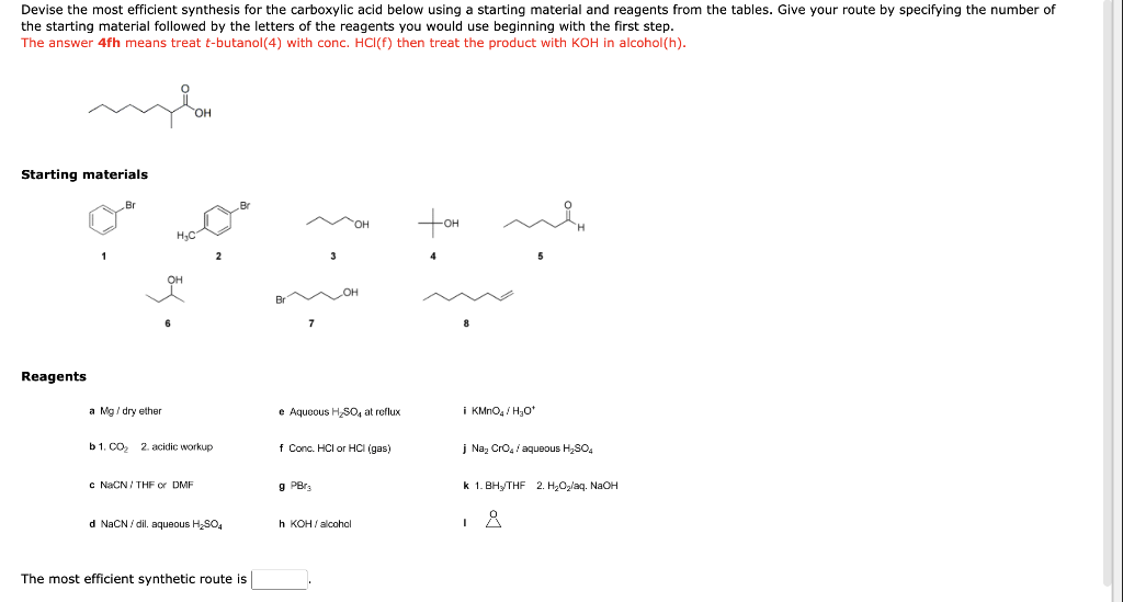 Solved Devise the most efficient synthesis for the | Chegg.com