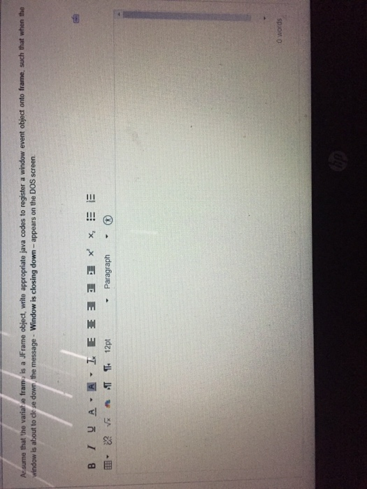 Solved e framu is a JFrame object, write appropriate java | Chegg.com
