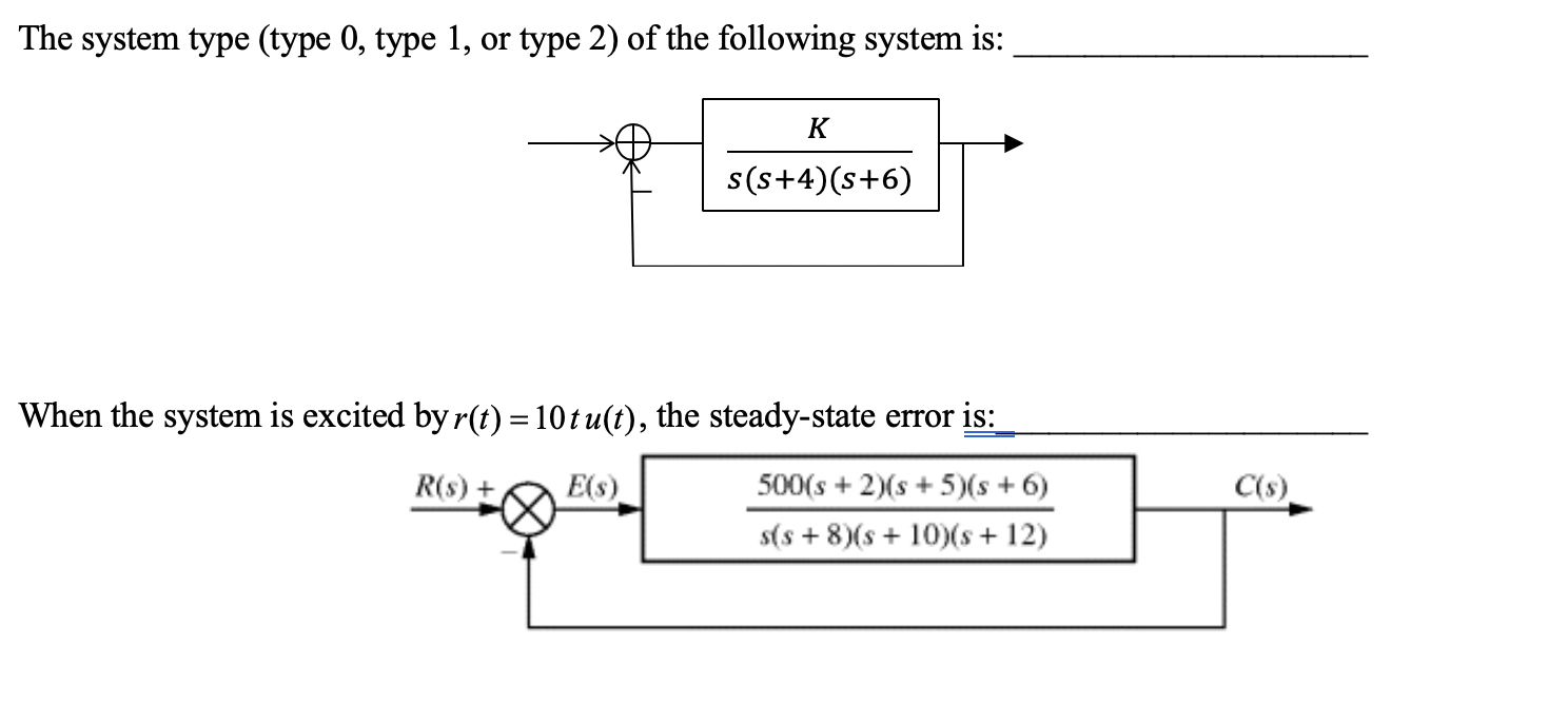 Solved The system type (type 0, type 1, or type 2) of the | Chegg.com