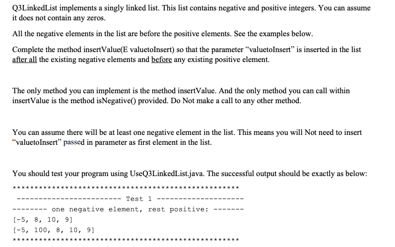 Solved Q3LinkedList implements a singly linked list. This | Chegg.com