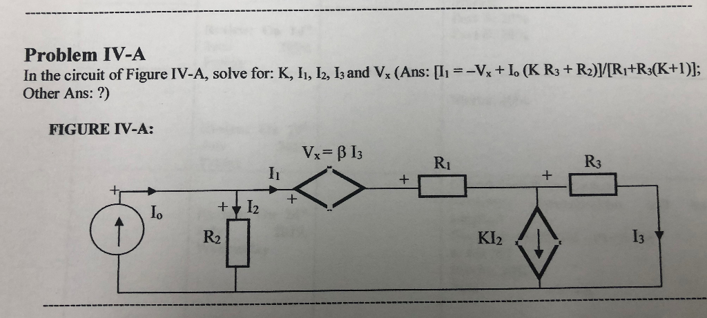Solved Problem IV-A In the circuit of Figure IV-A, solve | Chegg.com