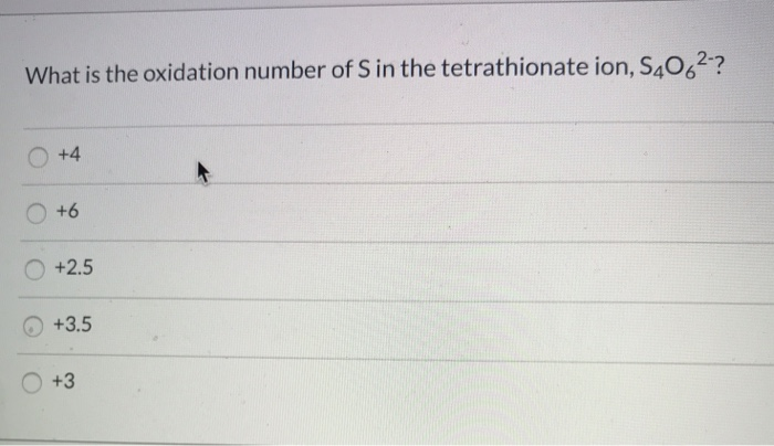 Solved What is the oxidation number of S in the | Chegg.com