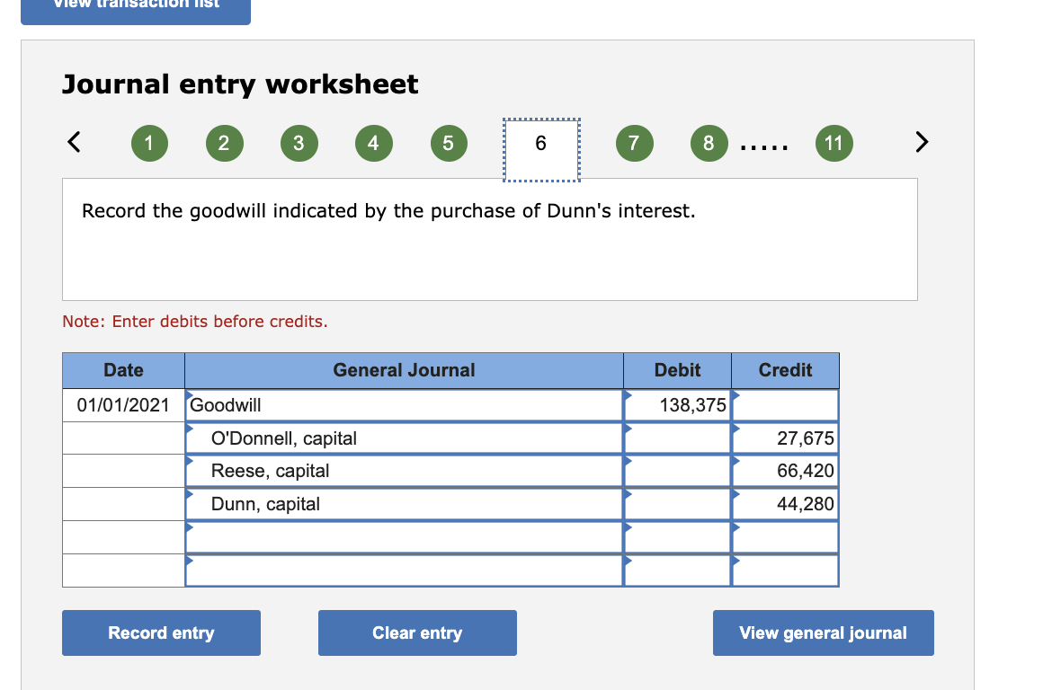 Journal entry worksheet Note: Enter debits before | Chegg.com