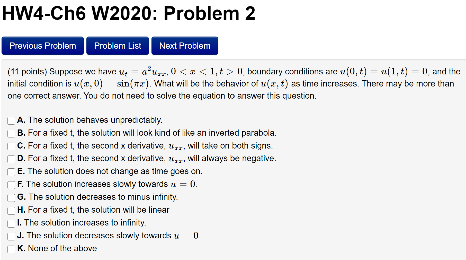 Solved HW4-Ch6 W2020: Problem 2 Previous Problem Problem | Chegg.com