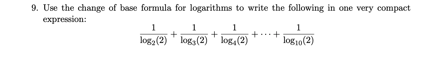 Solved Use the change of base formula for logarithms to | Chegg.com