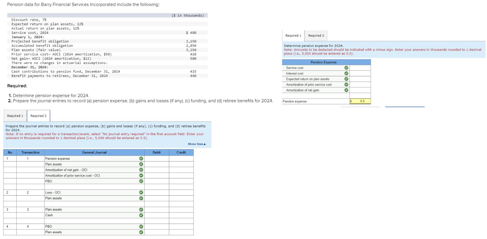 Solved Pension data for Barry Financial Services | Chegg.com
