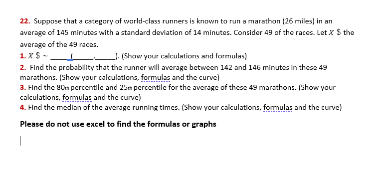 Solved 22. Suppose that a category of world-class runners is | Chegg.com