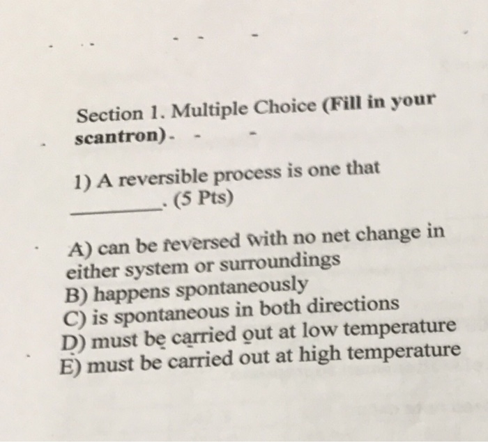 Solved Section 1. Multiple Choice (Fill in your scantron)- | Chegg.com